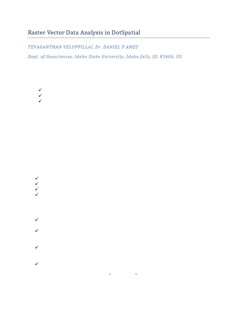 Raster Vector Data Analysis in DotSpatia | PDF | Geographic Information ...