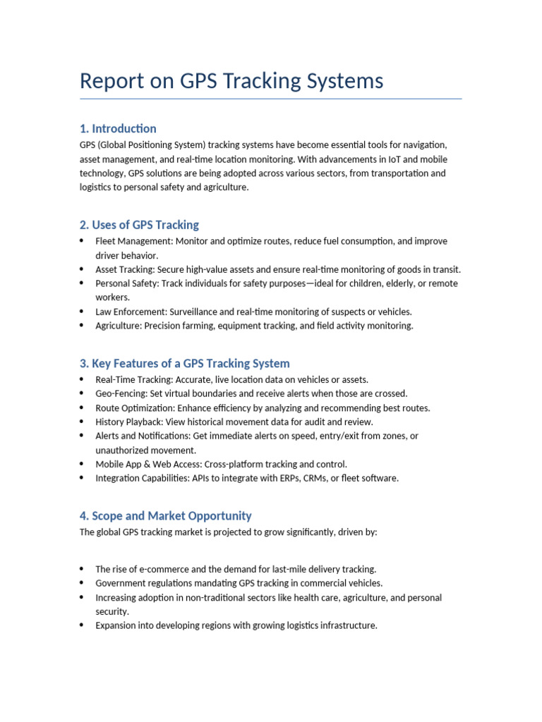 GPS Tracking Systems: Uses & Strategies | PDF | Global Positioning ...