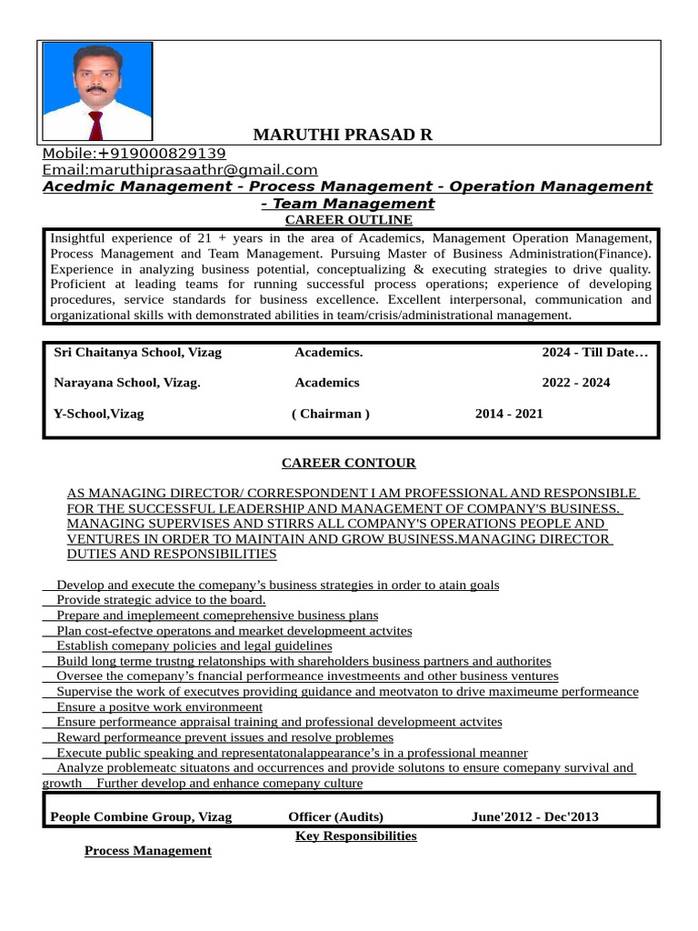 Maruthi Prasad R: Mobile:+919000829139 | PDF | Service Level Agreement | Audit