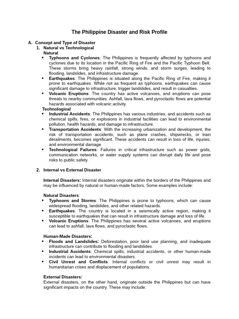 The Philippine Disaster and Risk Profile | PDF | Natural Disasters | Flood