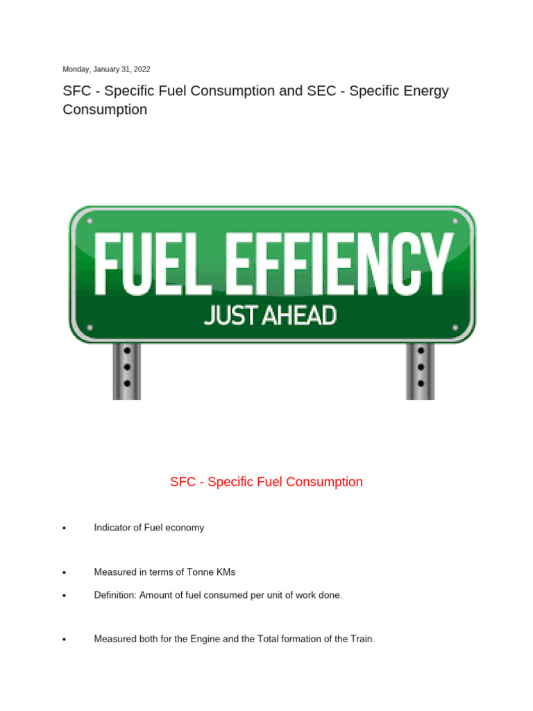 SFC - Specific Fuel Consumption | PDF | Horsepower | Train