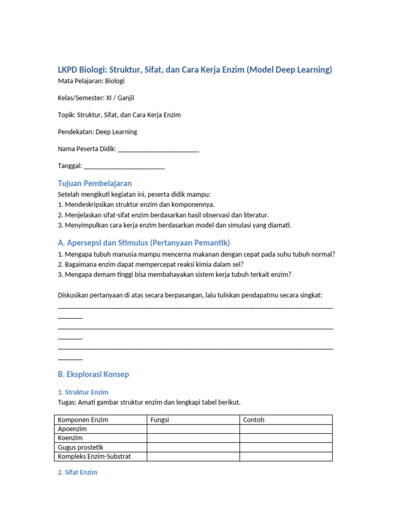 LKPD_Enzim_Detail | PDF