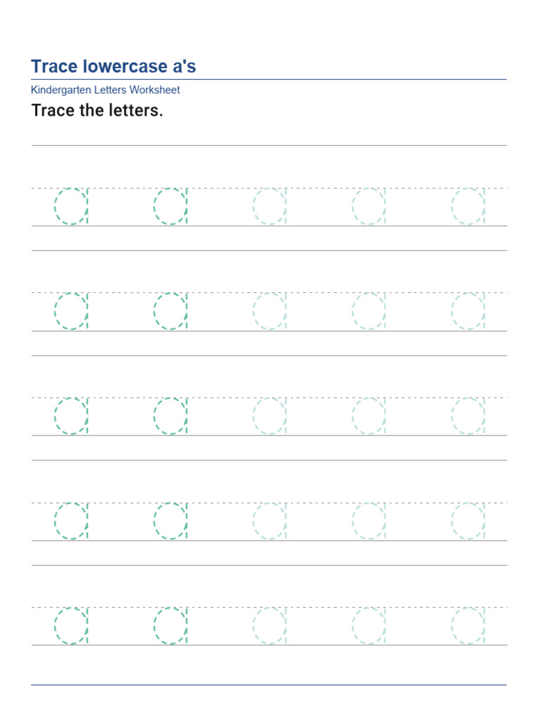 Lowercase Letter Tracing Worksheet | PDF