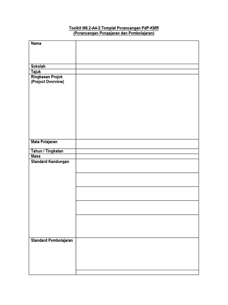 Contoh Pelaporan PDP - KMR-PBL | PDF