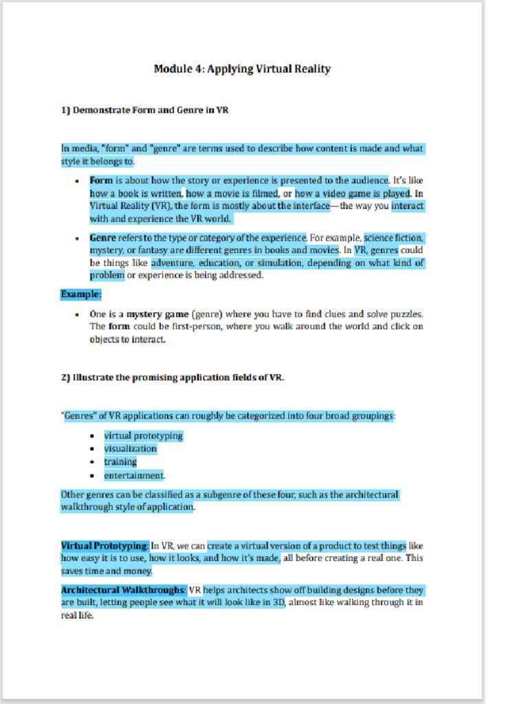 ARVR 4th Module | PDF