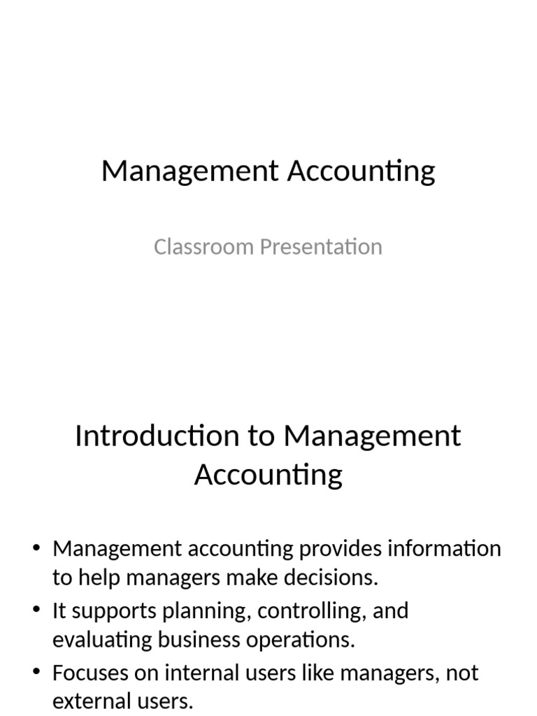 Management Accounting Presentation-1 | PDF