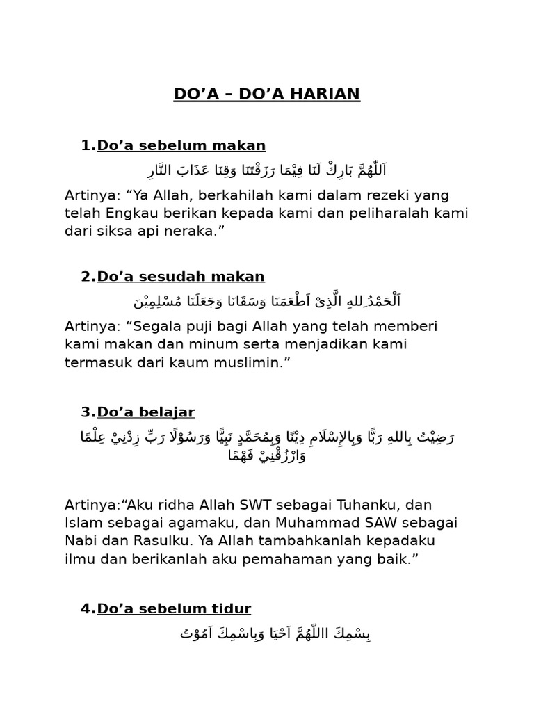 Doa - Doa Harian 2 | PDF