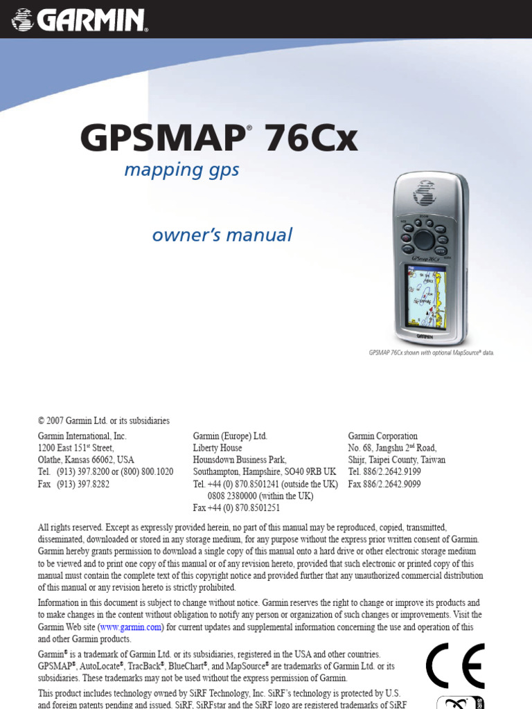 GPSMAP76Cx OwnersManual | PDF | Usb | Computing