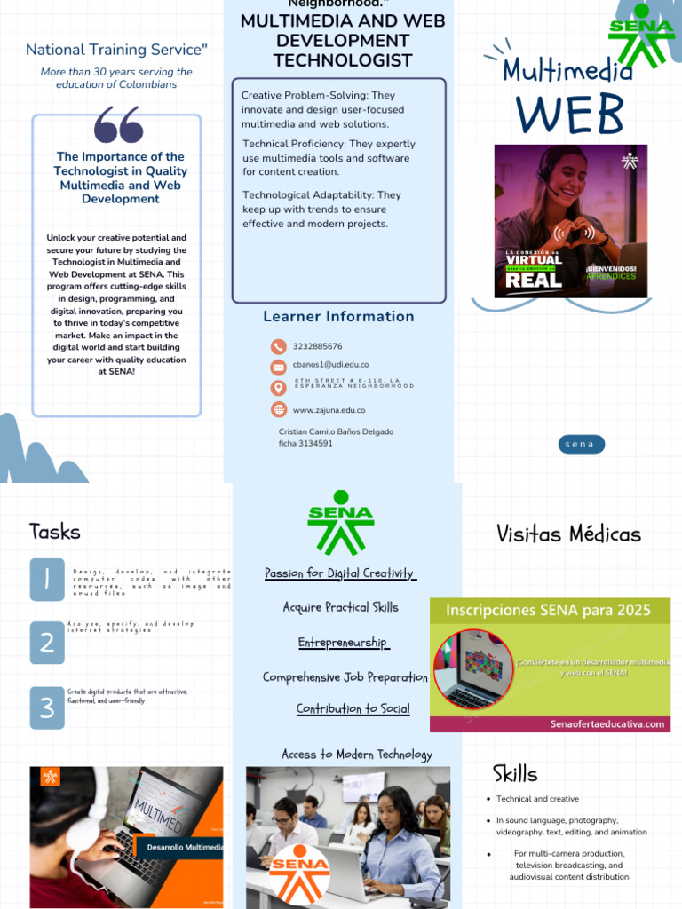 Folleto Tríptico Web and Multimedia | PDF | Multimedia | Learning