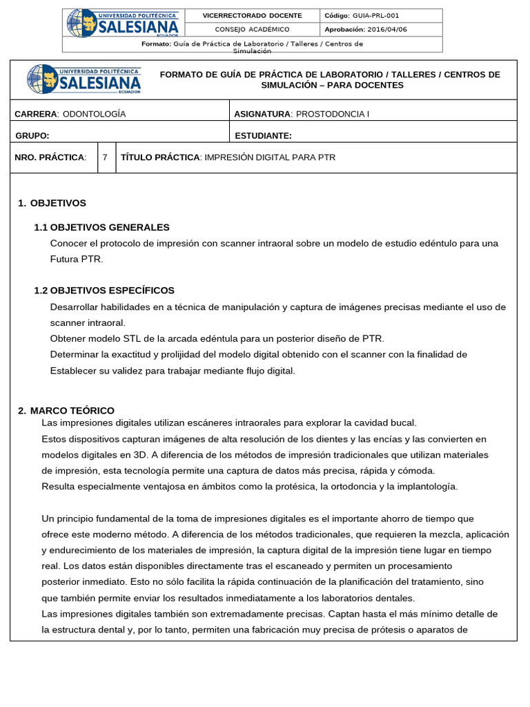 Impresión Digital en Prostodoncia I | PDF | Odontología | Ortodoncia