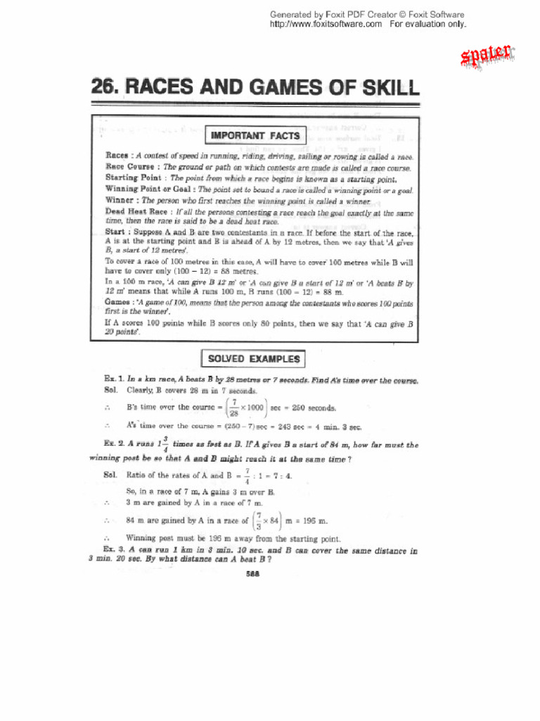 Races and Games of Skill | PDF