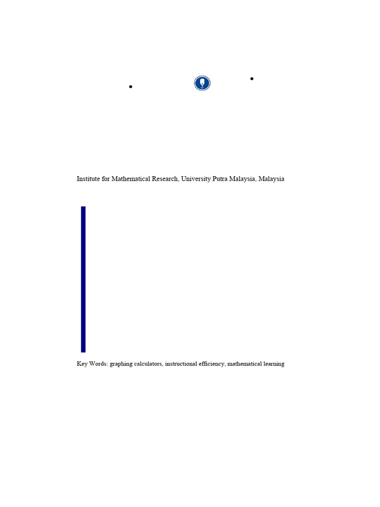 (Use of Graphing Calculators) Instructional Efficiency of The ...