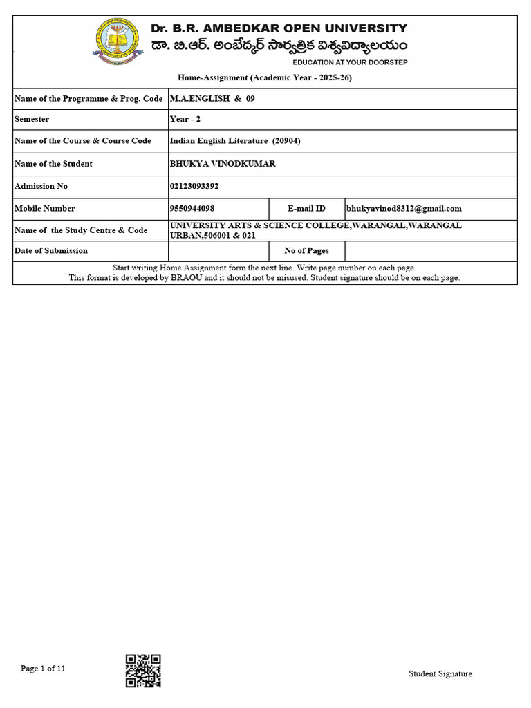 DR Braou Important Questions | PDF