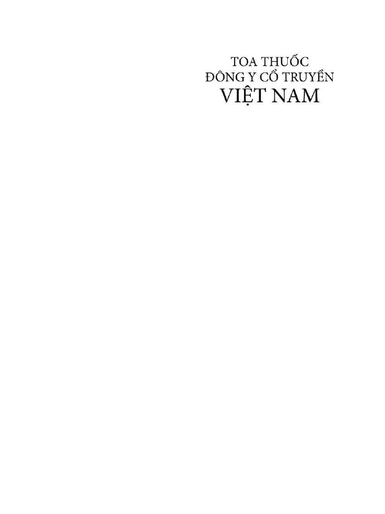 Toa Thuoc Dong y Co Truyen Viet Nam | PDF