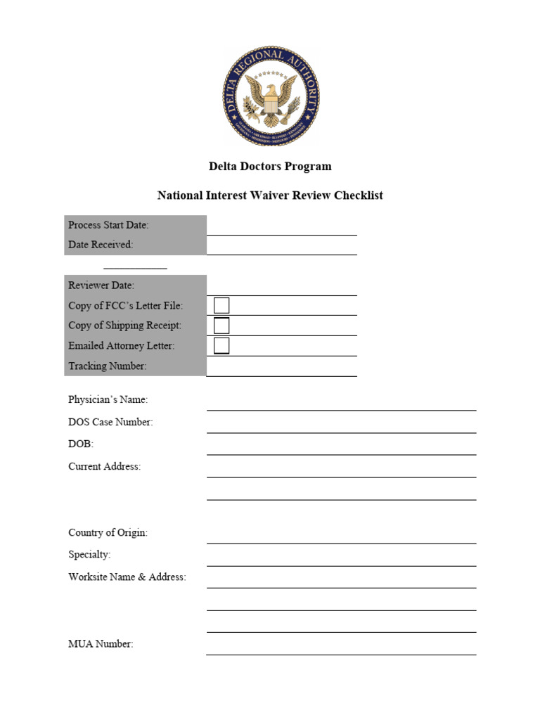 Delta Doctors PNIW-Checklist-and-Guidelines | PDF | Health Care