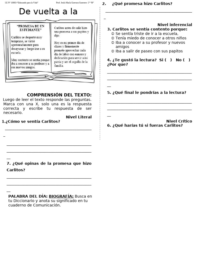PL 2 UI de Vuelta A La Escuela | PDF
