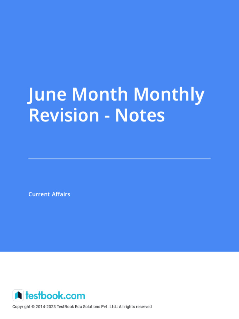 June Month Monthly Revision - Notes | PDF | Nasa | Renewable Energy