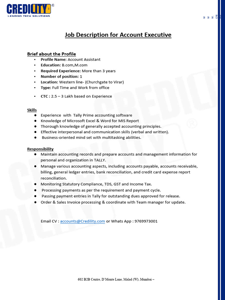 Job Description-Account Assistant | PDF