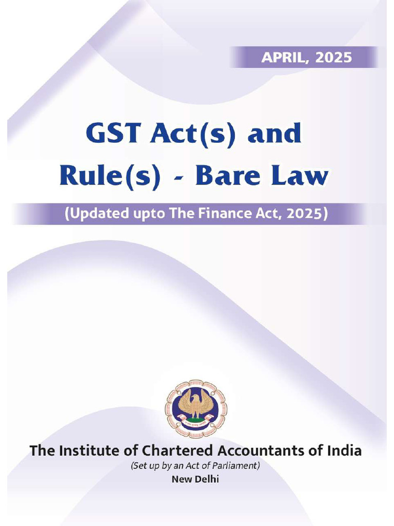 GST Acts and Rules Bare Law 11-04-2025 | PDF | Taxes | Value Added Tax