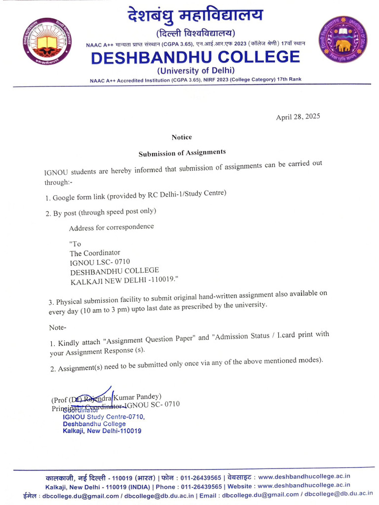 Notice Assignment Submission | PDF