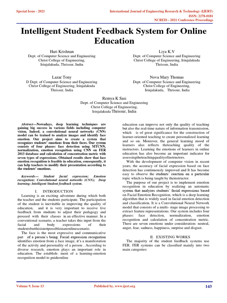 Intelligent Student Feedback System For | PDF | Python (Programming Language) | Deep Learning