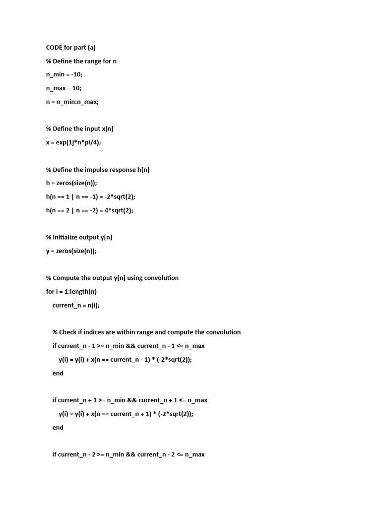 Convolution of Signals in MATLAB | PDF