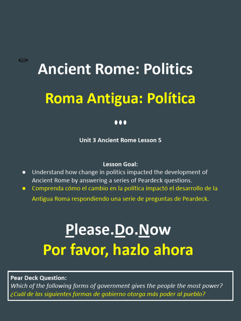 Hicel Paredes Jimenez - Unit 3 Ancient Rome Lesson 5 - Politics | PDF ...