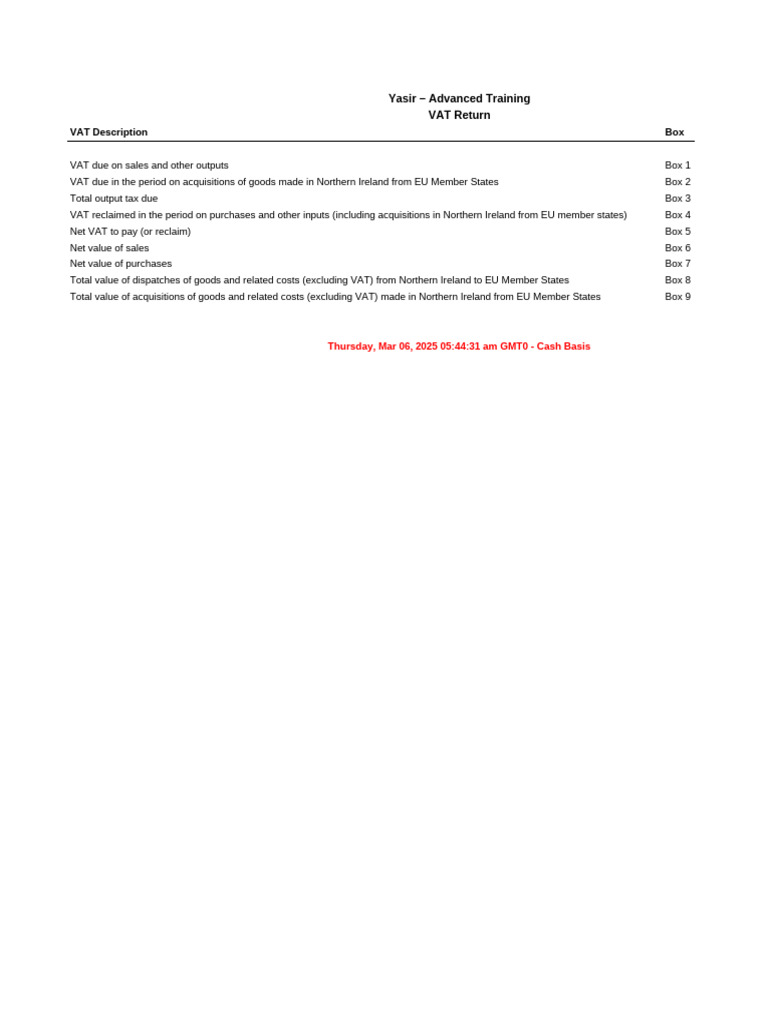 VAT Filing Report | PDF