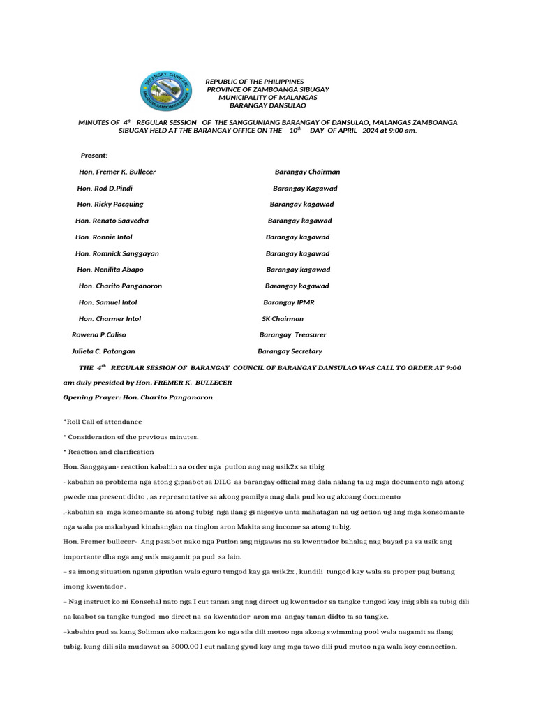 4TH Regular Session | PDF