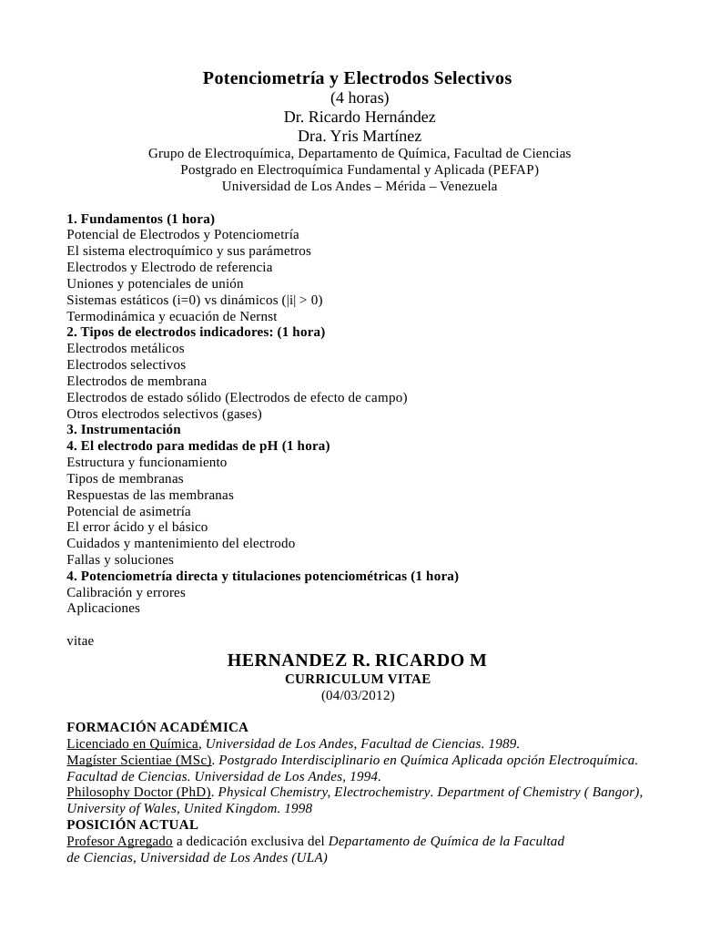 Potenciometría y Electrodos: Guía Completa | PDF | Electroquímica | Redox