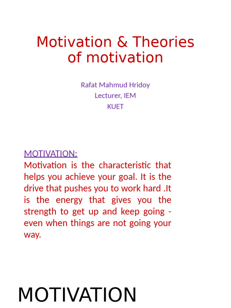 Motivation Theories | PDF