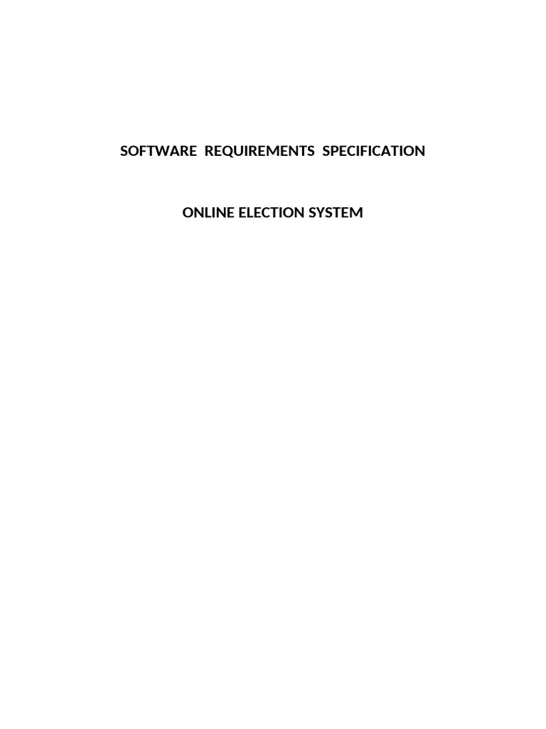 SRS Document For Online Election ANKIT | PDF | Voting | Accessibility