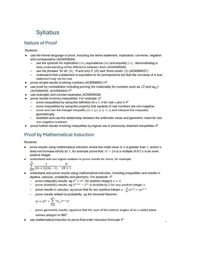 Maths Ext 2 Proof Booklet | PDF