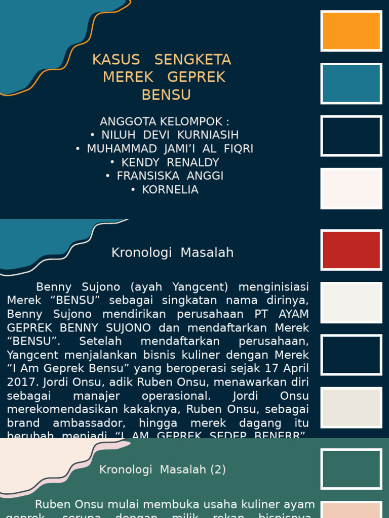 Sengketa Merek Geprek Bensu | PDF