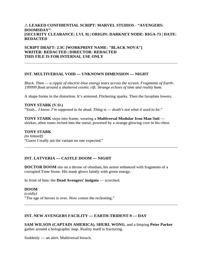 Leaked Confidential Script | PDF