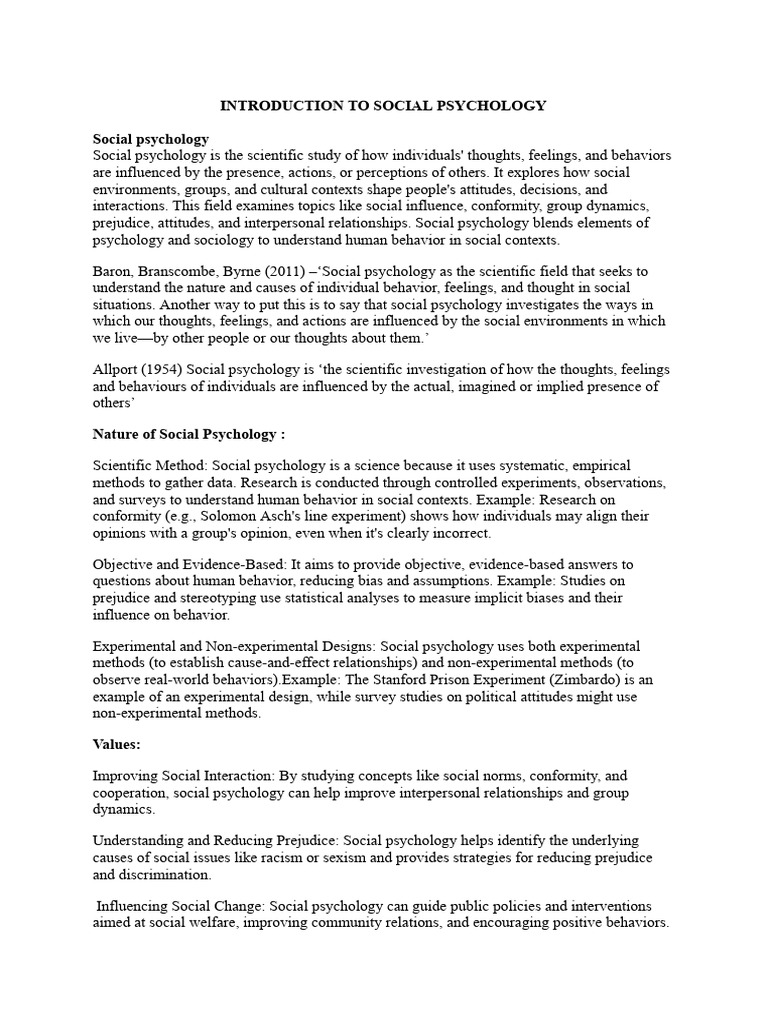 Introduction To Psychology Practical Introduction | PDF | Social Psychology | Psychology