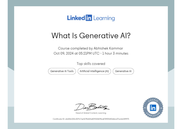 LinkedIn Learning Certificate-1 | PDF