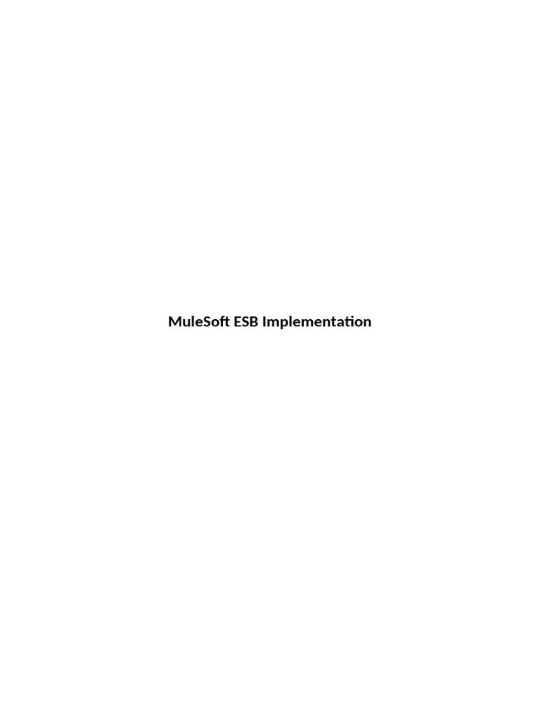 MuleSoft ESB Implementation | PDF | Cloud Computing | Computing