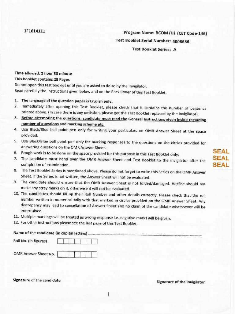 IPU CET B.Com Hons Paper 2023 | PDF