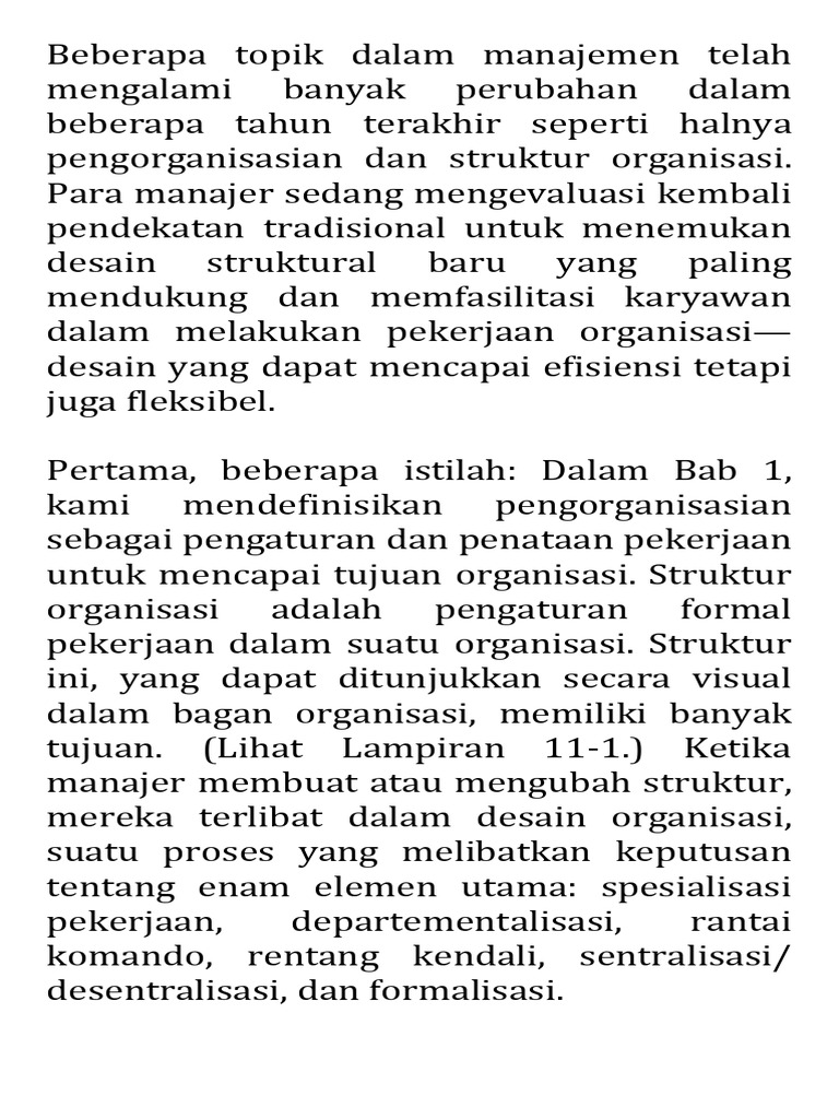 Six Key Elements in Organizational Design | PDF