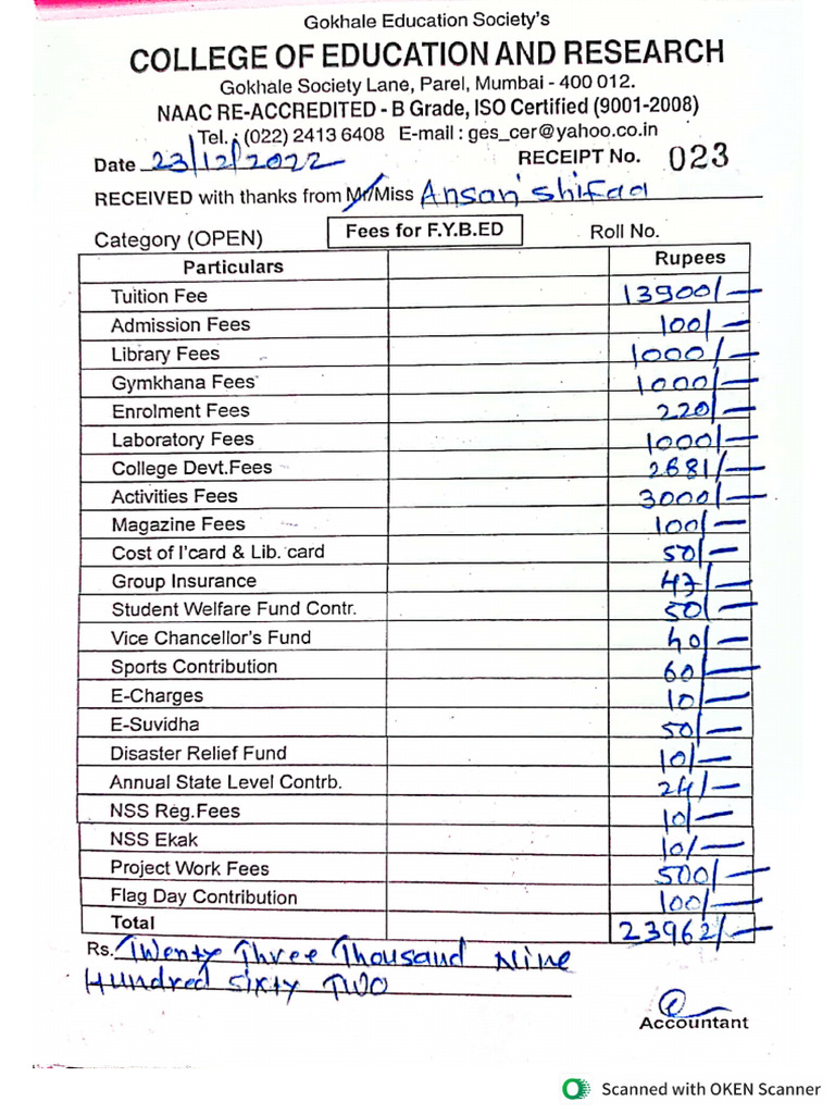 Fees Structure 2022 23 | PDF