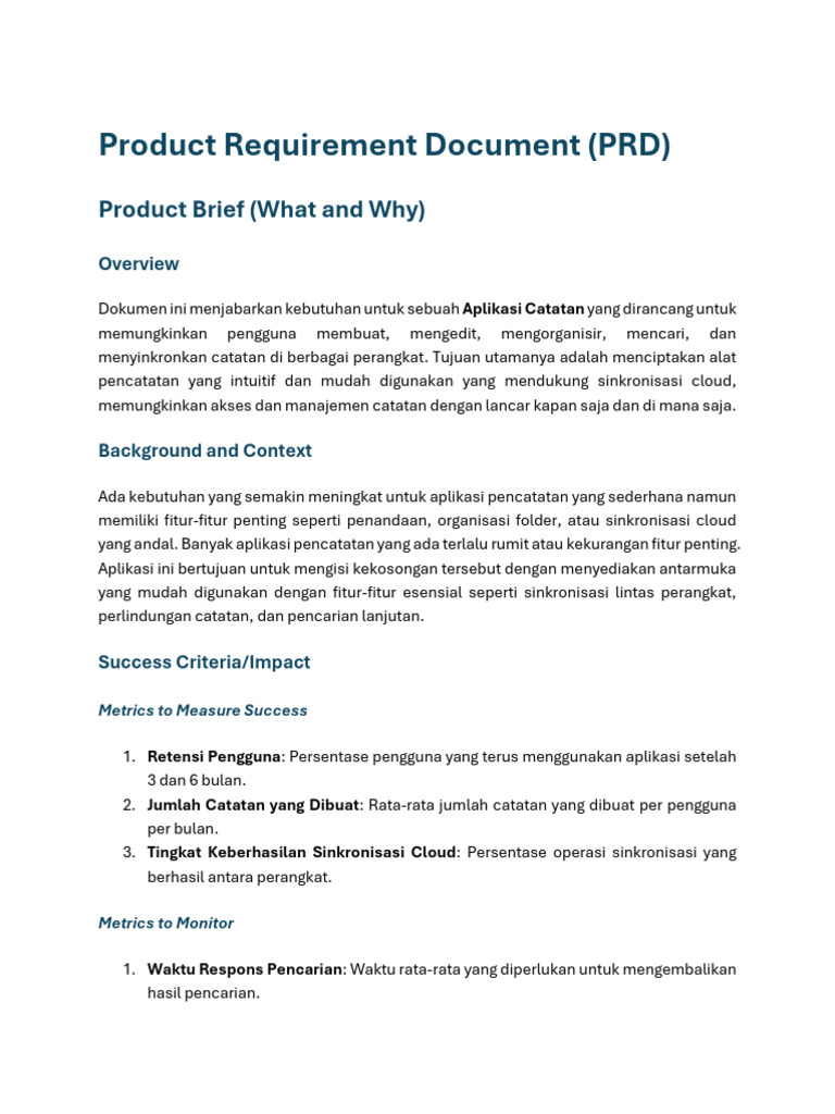 (Example) PRD - Articles | PDF