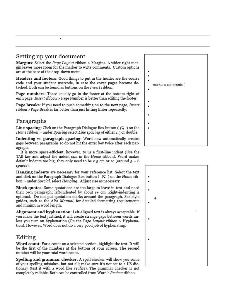 Microsoft Word Tips for Writing Essays | PDF | Paragraph | Microsoft Word