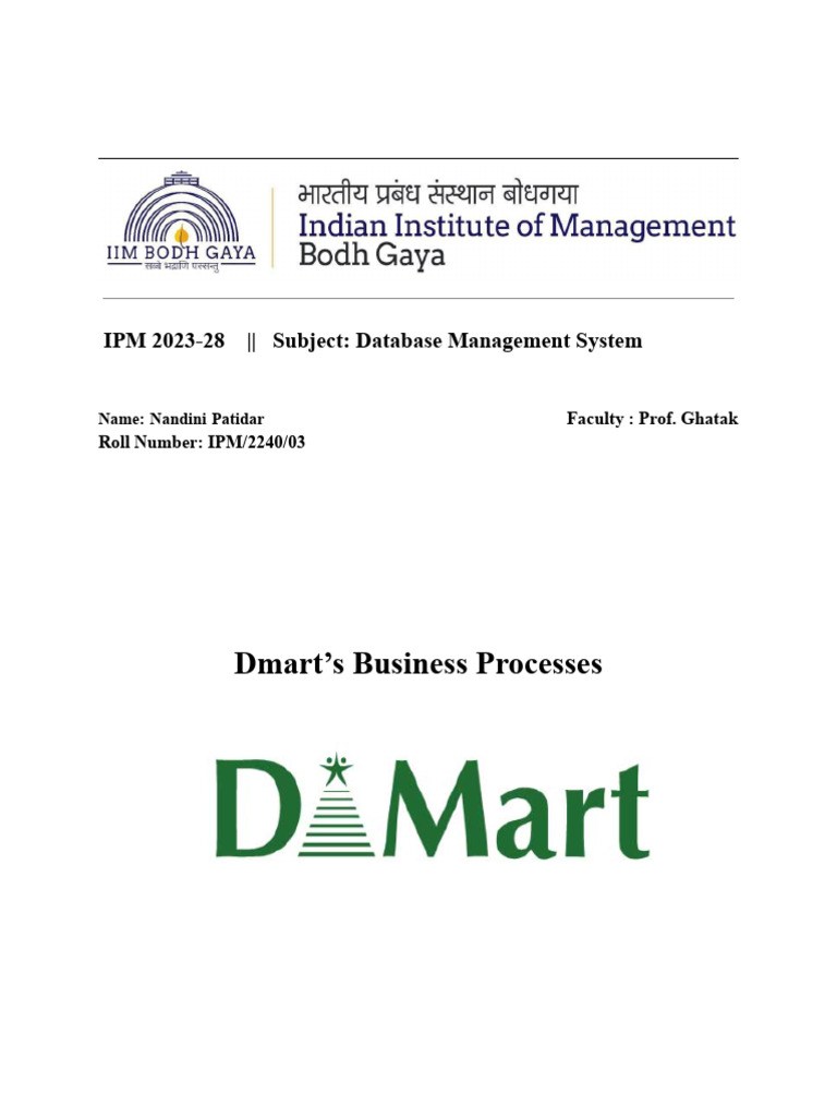 DMart Business Process Overview | PDF | Business | Business Process
