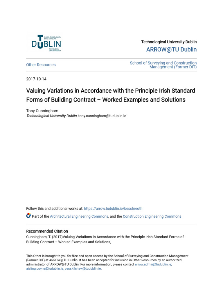 Valuing Variations in Accordance With The Principle Irish Standar | PDF ...
