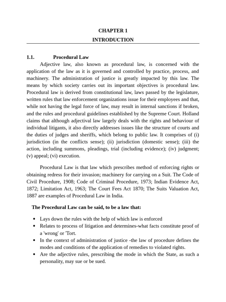 Chapter 1 | PDF | Lawsuit | Procedural Law