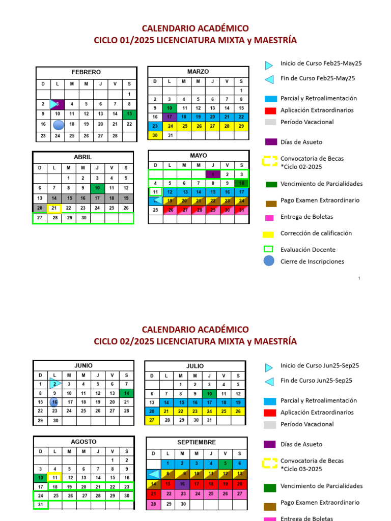 Calendario Académico 2025-2026 | PDF | Calendario