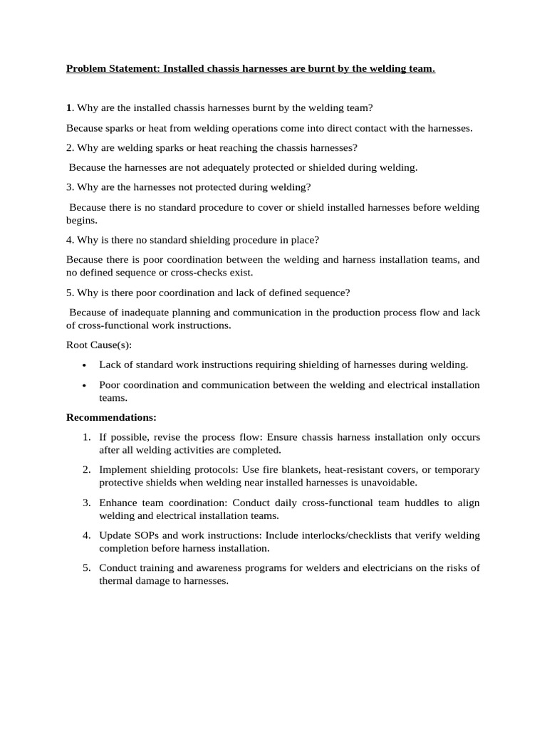burn harness RCA | PDF