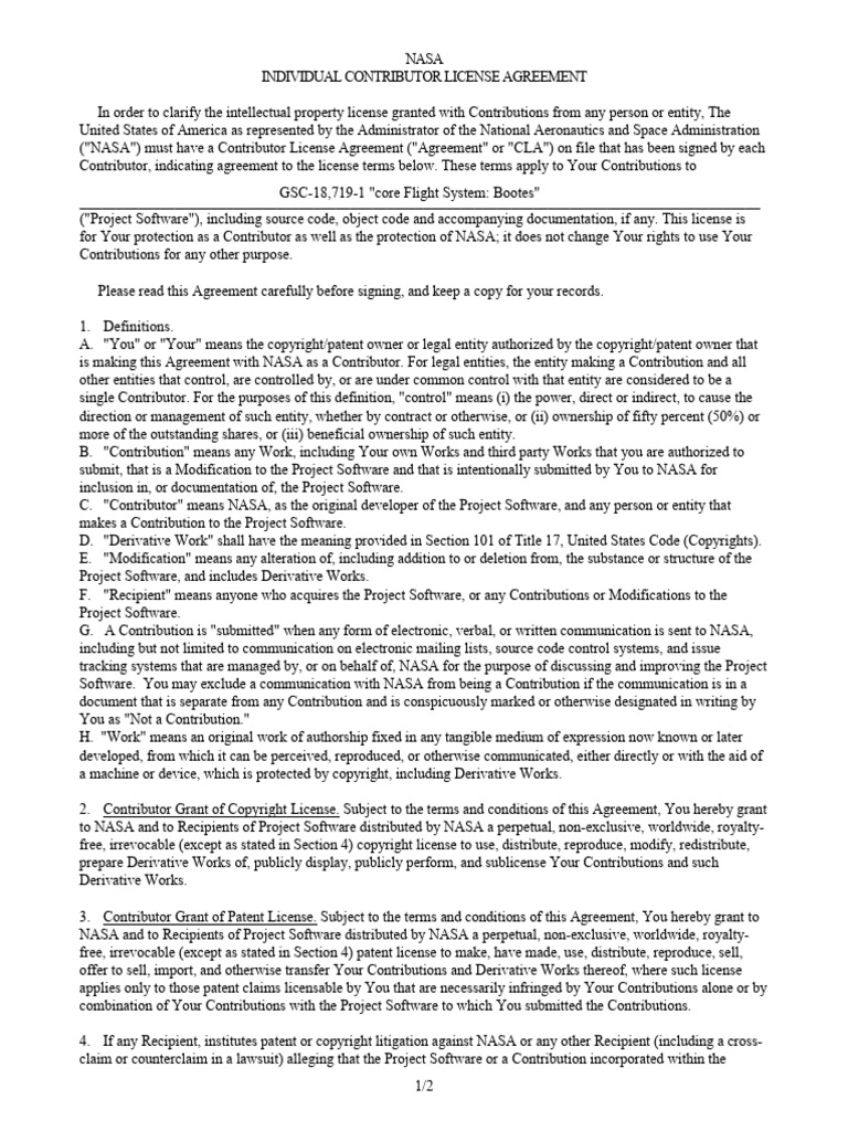 CFS Framework Individual CLA | PDF | License | Copyright