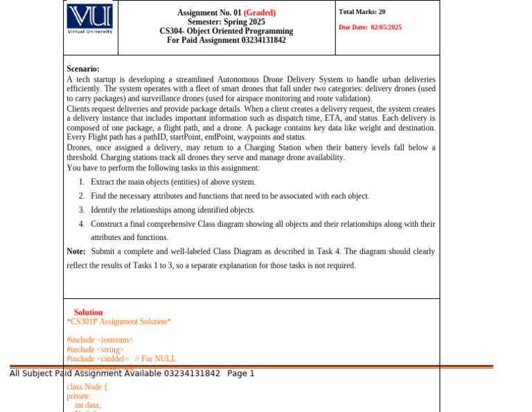 Cs304 Assignment 1 2025 Solution | PDF | Unmanned Aerial Vehicle | Computer Programming